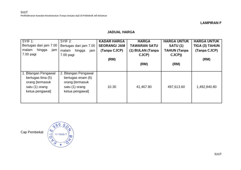 LAMPIRAN_F_-_JADUAL_HARGA | PDF