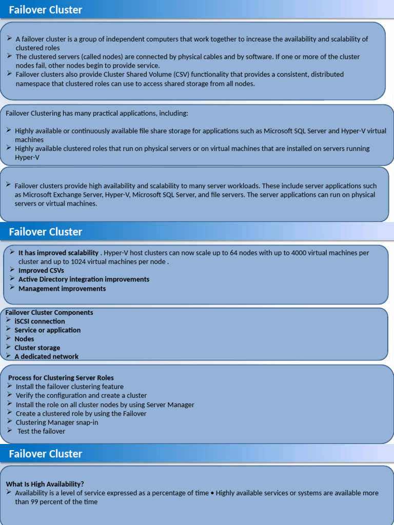Understanding Failover Clusters and High Availability | PDF | Computer Cluster | Hyper V