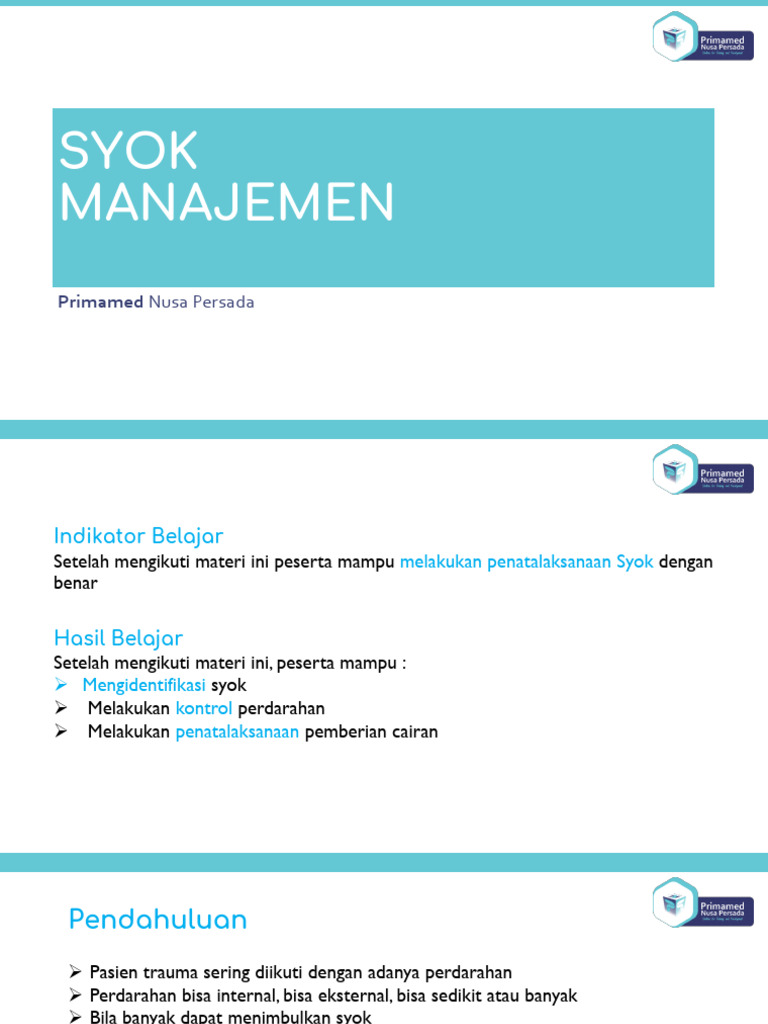 Syok Manajemen | PDF