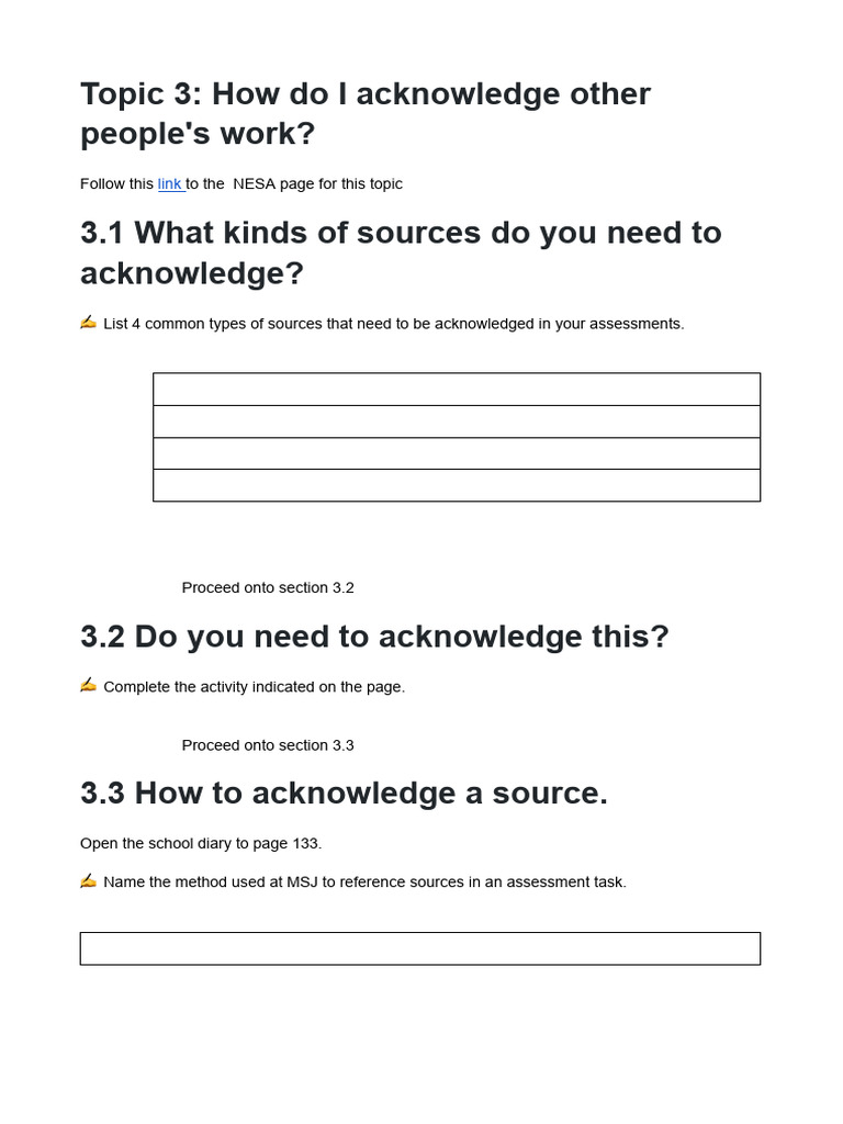 Topic 3 - How Do I Acknowledge Other People's Work | PDF