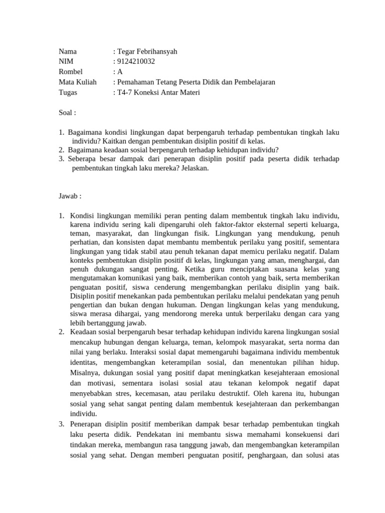 T4-7 Koneksi Antar Materi | PDF