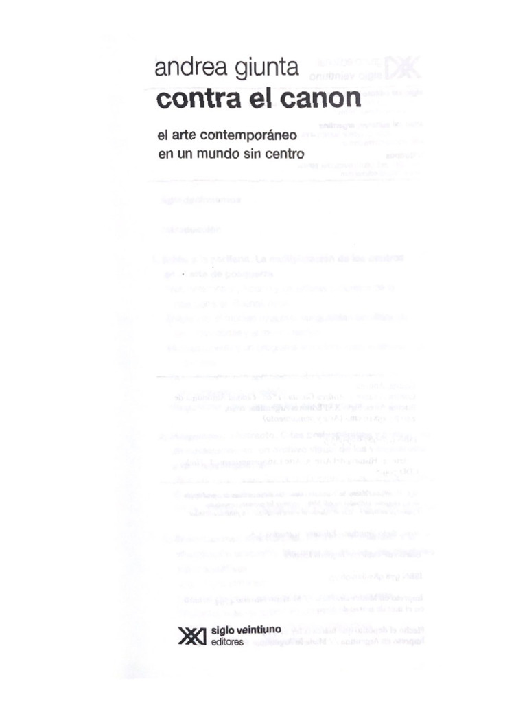 Contra El Canon Andrea Giunta | PDF