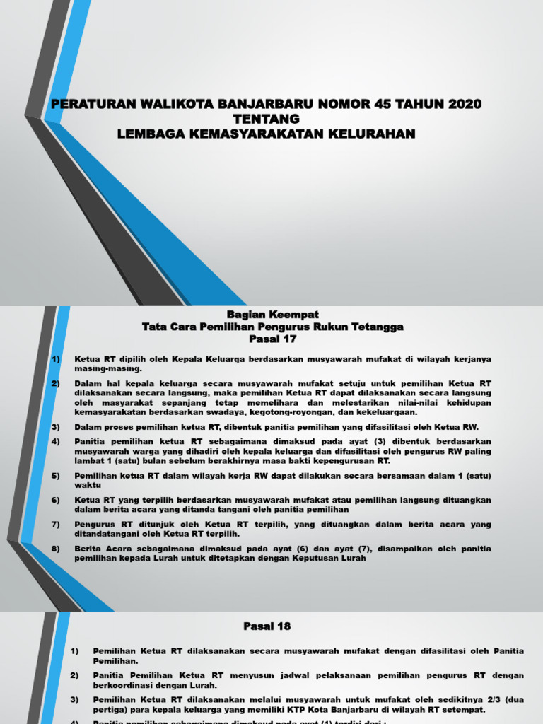 Tahapan Kegiatan Pemilihan RT RW | PDF