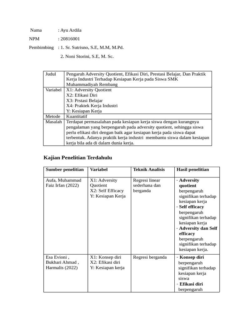 Pengajuan Judul Ayu Ardila FIX | PDF