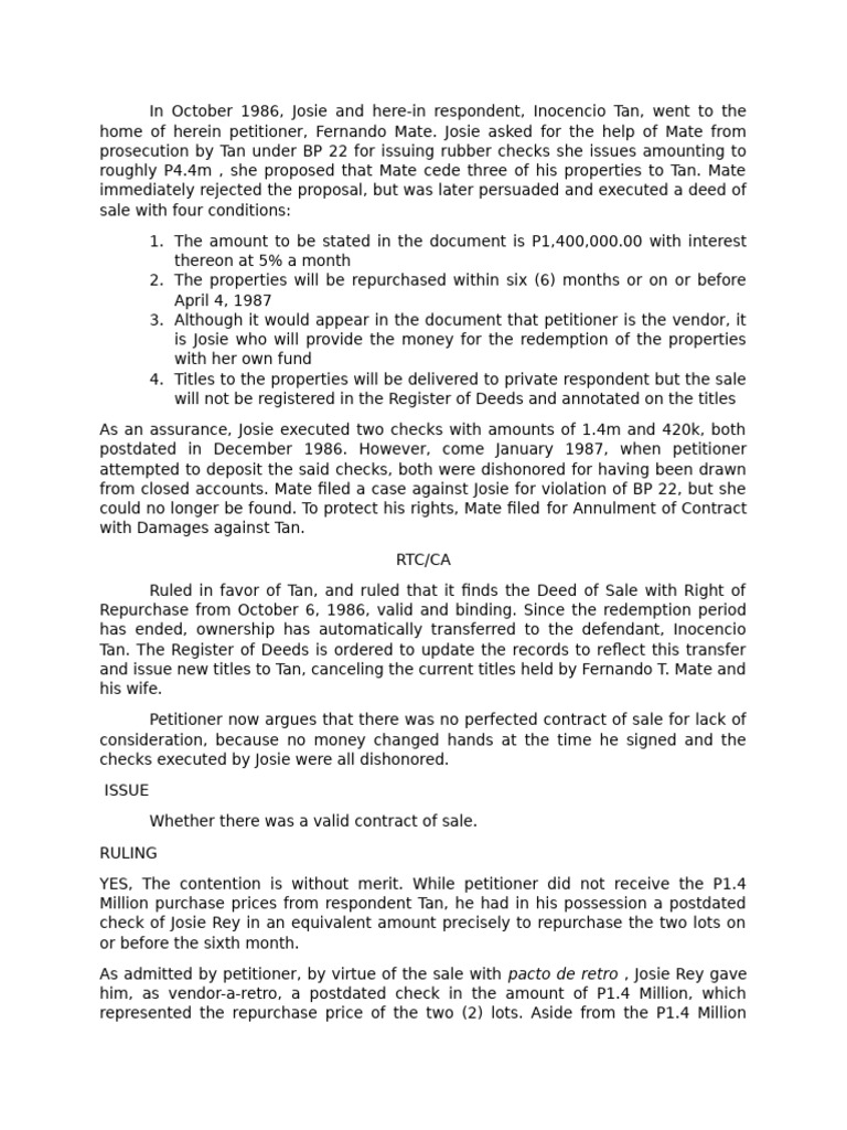 SALES Mate V CA and BPI V VICENTE | PDF | Civil Law (Legal System) | Justice