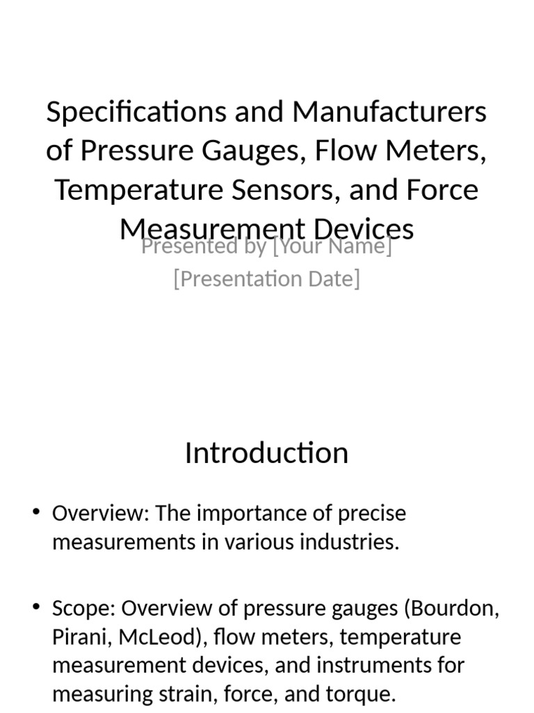 Pressure Gauges & Measurement Devices Guide | PDF | Flow Measurement ...