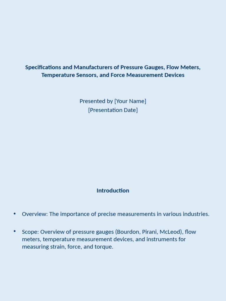 Enhanced Measurement Instruments Presentation | PDF | Pressure ...