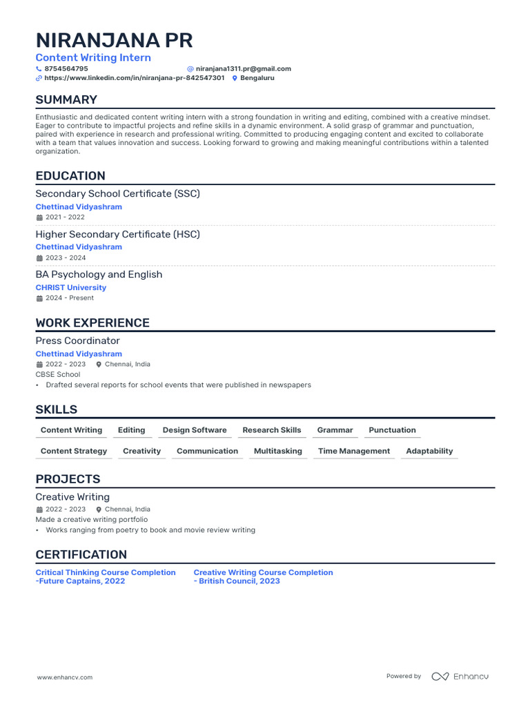 Niranjan A PR Resume | PDF