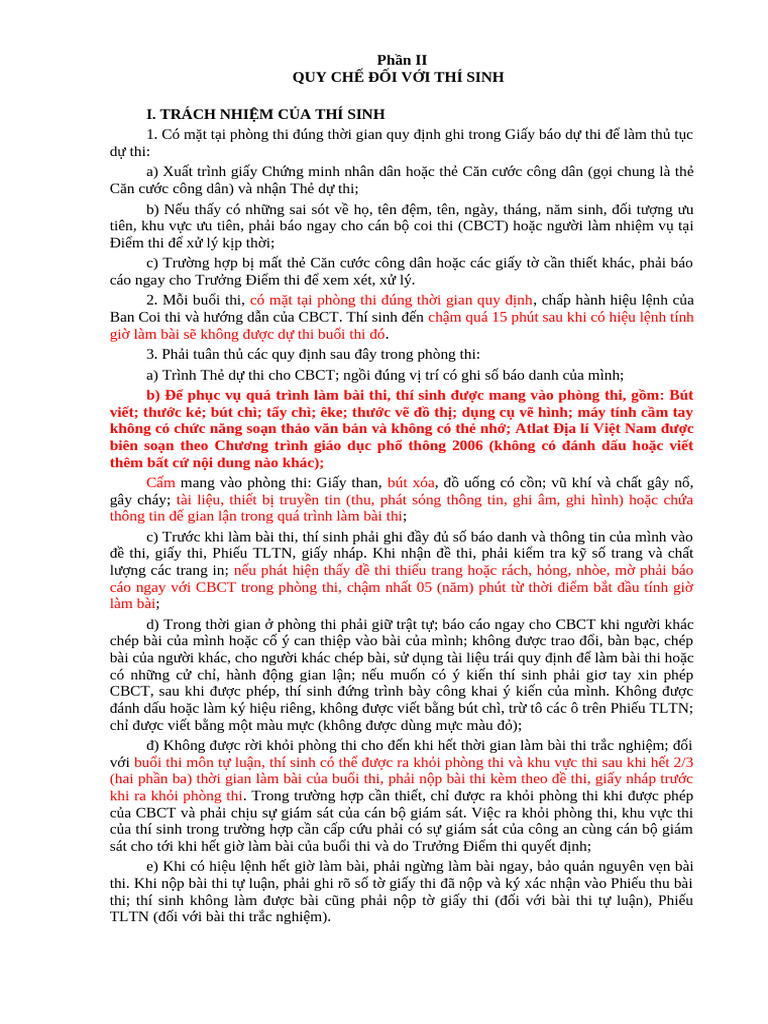 SINH HOAT QUI CHE THI - DAN DO HS | PDF