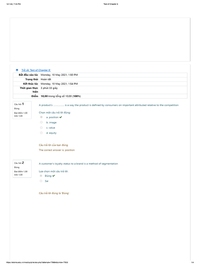 Test of Chapter 6 | PDF