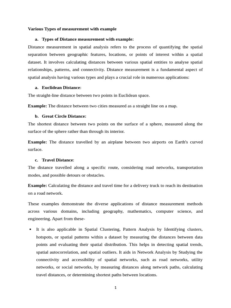 Various Types of Measurement With Example | PDF | Spatial Analysis ...
