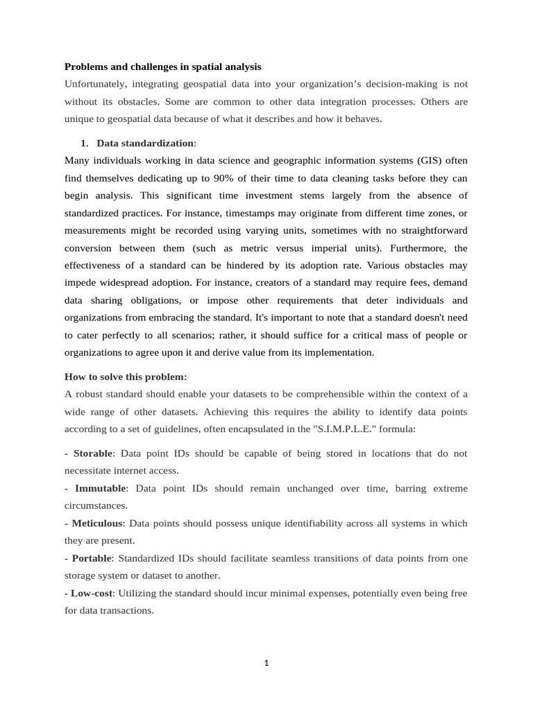 Problems and Challenges in Spatial Analysis | PDF | Geographic Information System | Spatial Analysis