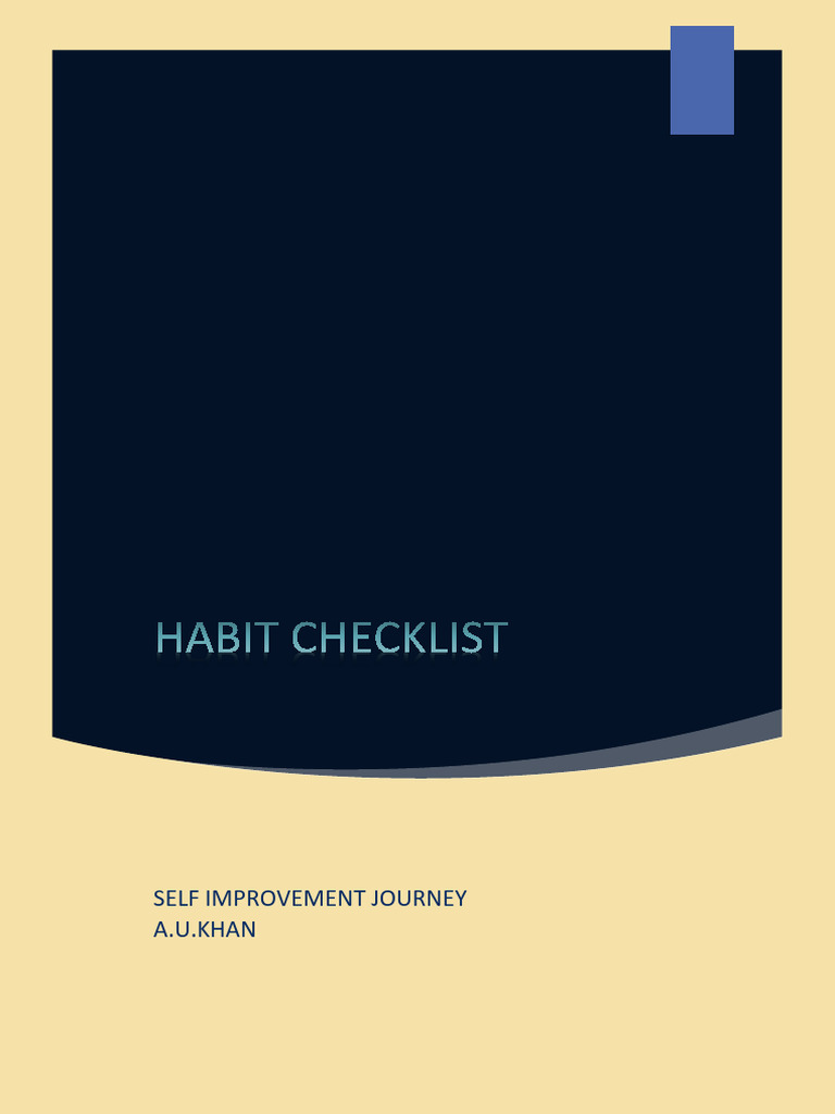 Habit Checklist | PDF
