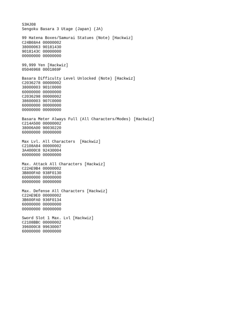 Sengoku Basara 3 Utage (Japan) (JA) | PDF