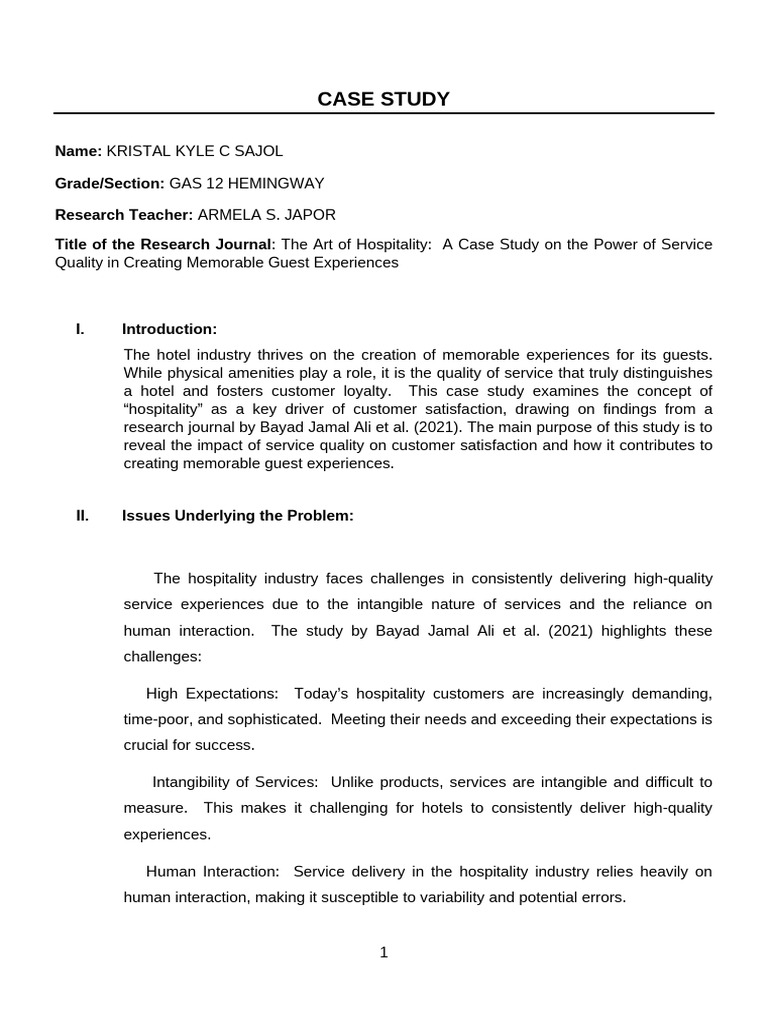 CASE-STUDY2 | PDF | Customer Satisfaction | Social Psychology