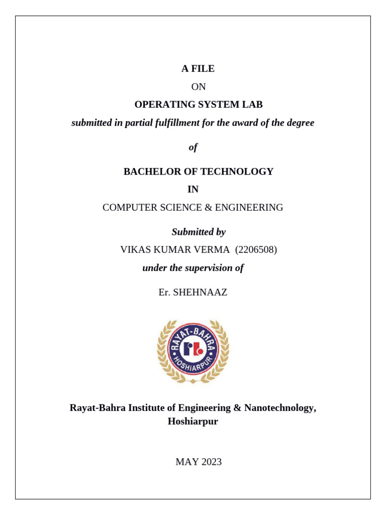 Front Page-CSE Sudhir | PDF
