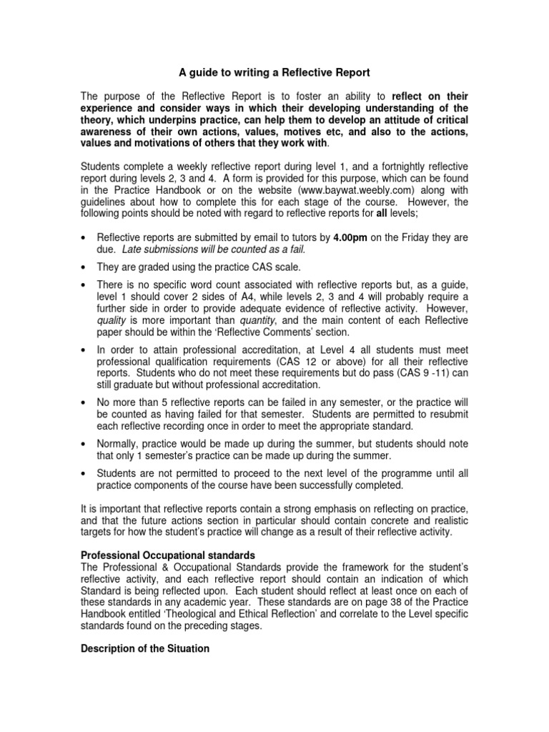 Guide to Writing a Reflective Report Ceve | PDF | Theory | Cognition