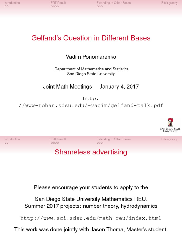Vadim 2017 Gelfand-Question in Different Bases | PDF | Mathematics ...