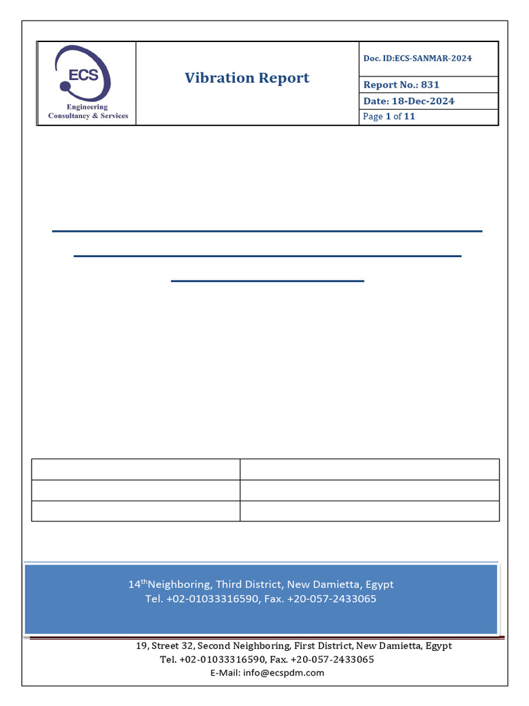 Vibration Report - Utilitiy Cooling Towers Fans | PDF | Mechanical ...