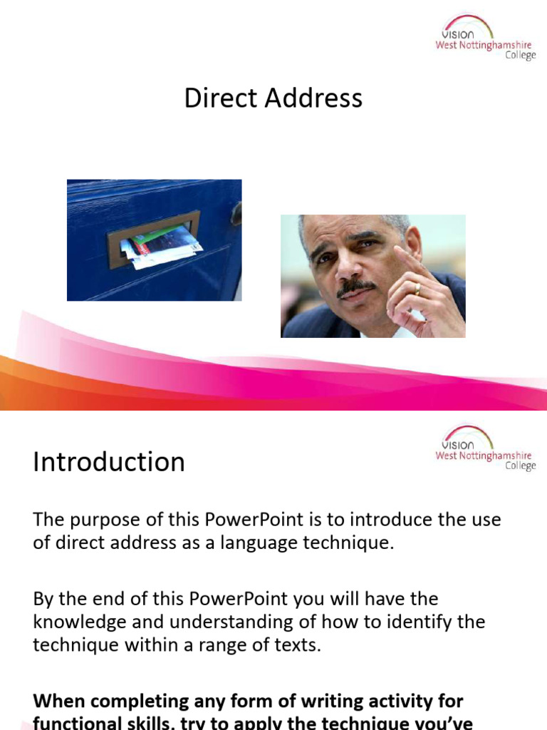 Direct Address Presentation | PDF | Grammatical Number | Pronoun