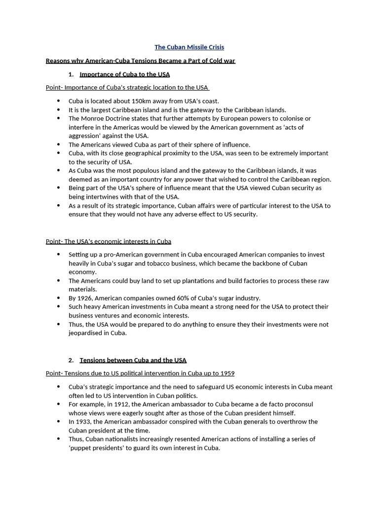 Cold War: US-Cuba Tensions Explored | PDF | Fidel Castro | Cuban ...