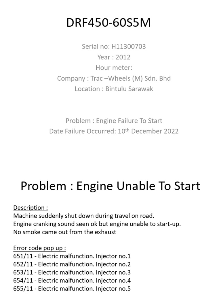 Engine Start Failure Diagnosis Report | PDF