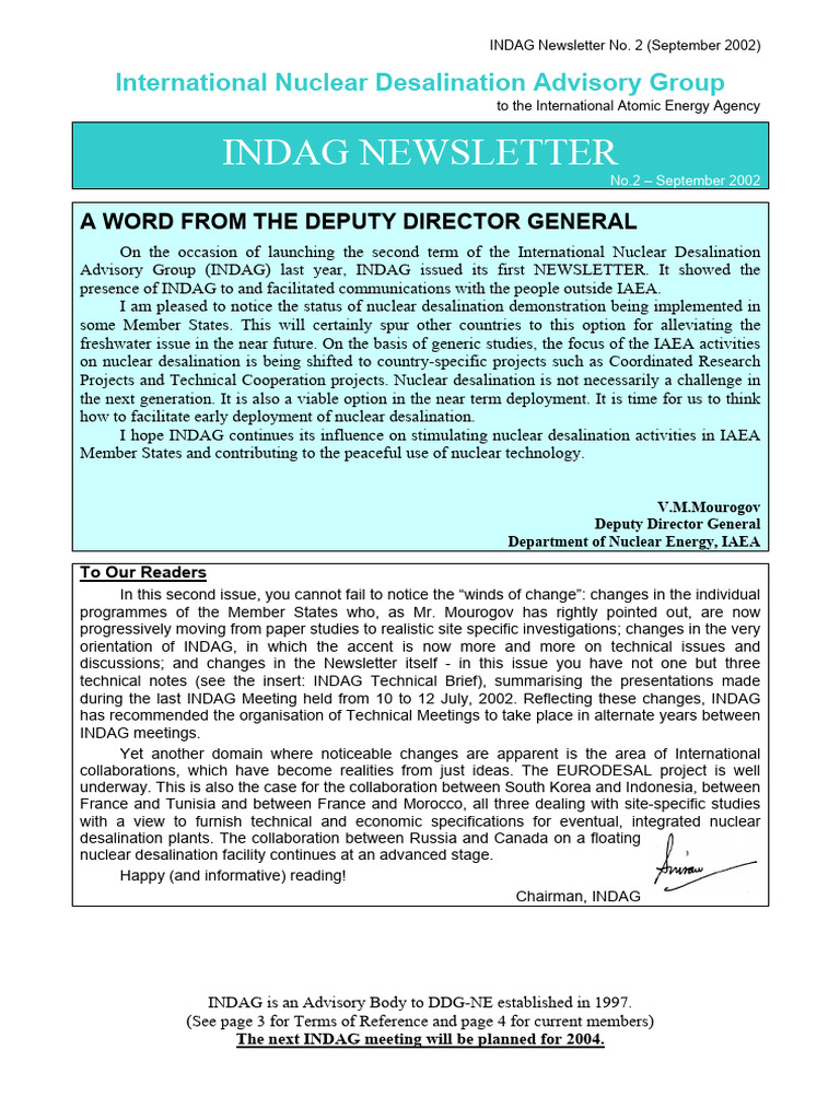 Indag NL 2 | PDF | Nuclear Power | Desalination