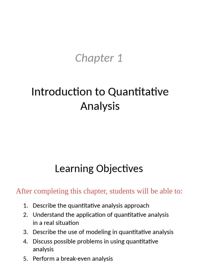 Introduction To Quantitative Analysis | PDF | Linear Programming | Mathematical Optimization