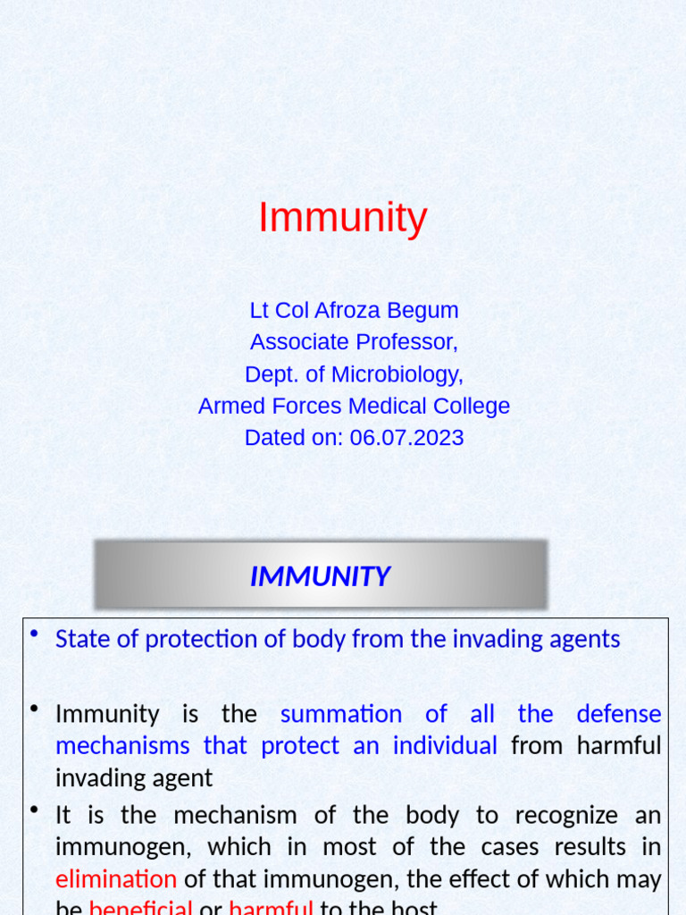 Immunity Basics for Medical Students | PDF | Immune System | Adaptive ...