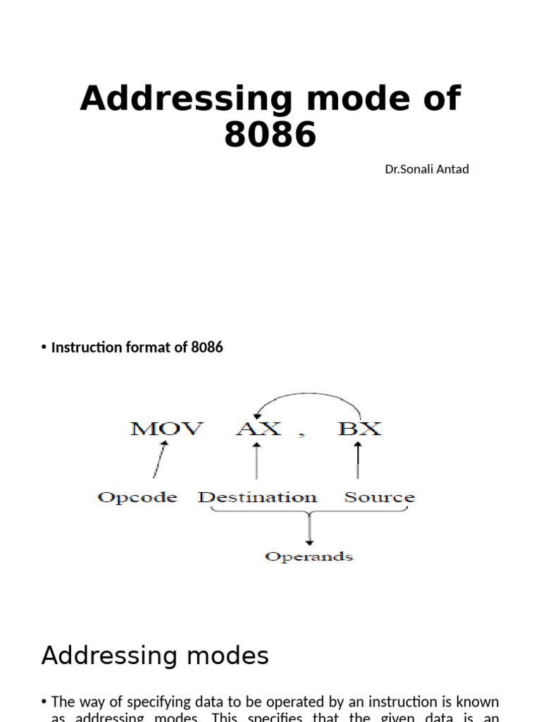 Addressing Mode of 8086 | PDF | Computer Architecture | Office Equipment