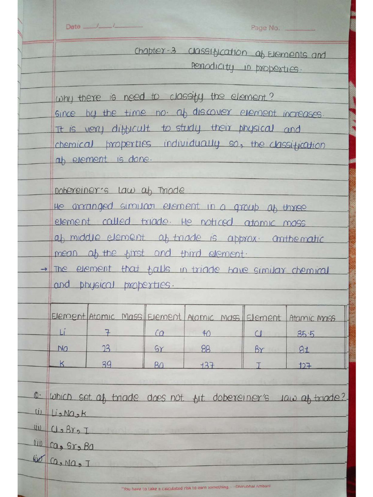 Chapter-3 Classification Ofelements &periodicity in Properties | PDF