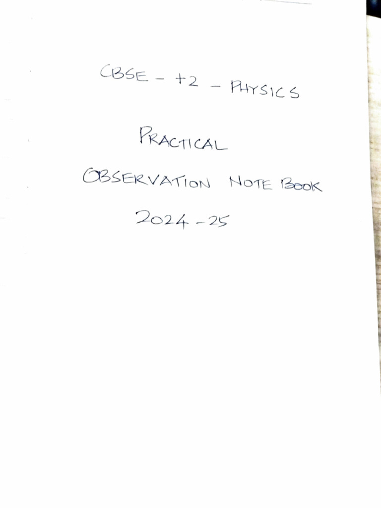 cbse 12th physics practical observation notebook | PDF