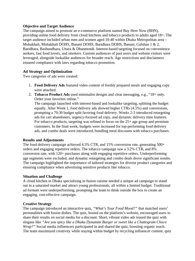 Objective and Target Audience | PDF | Advertising | Social Media