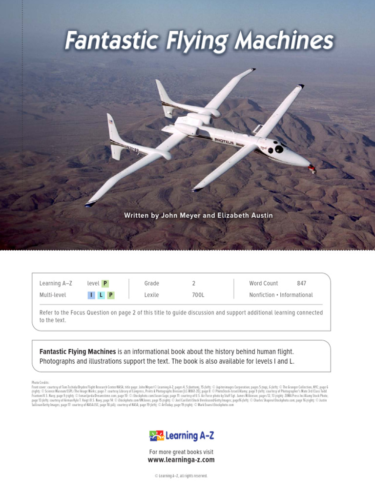 Fantastic Flying Machines - CLR Level P | PDF | Helicopter | Airplane