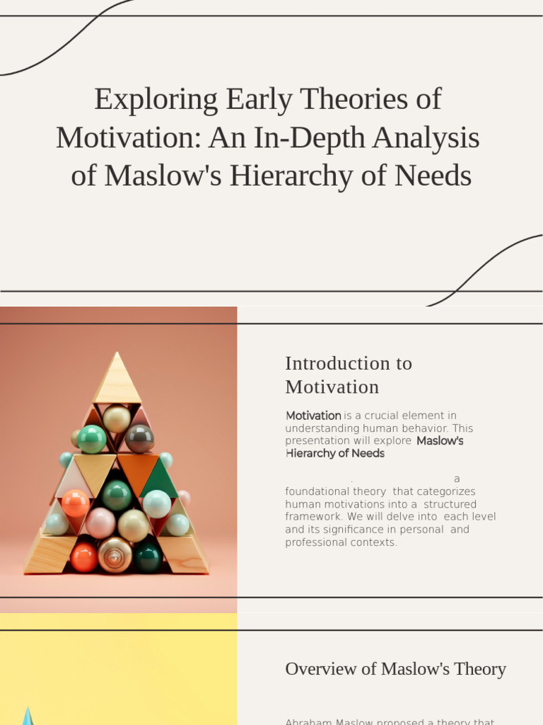 Exploring Early Theories of Motivation An in Depth Analysis of Maslows ...