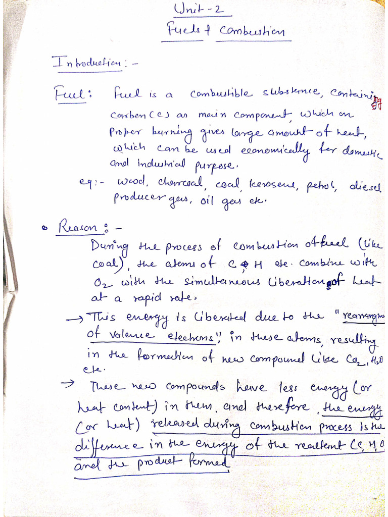 Fuel and Combustion Notes | PDF