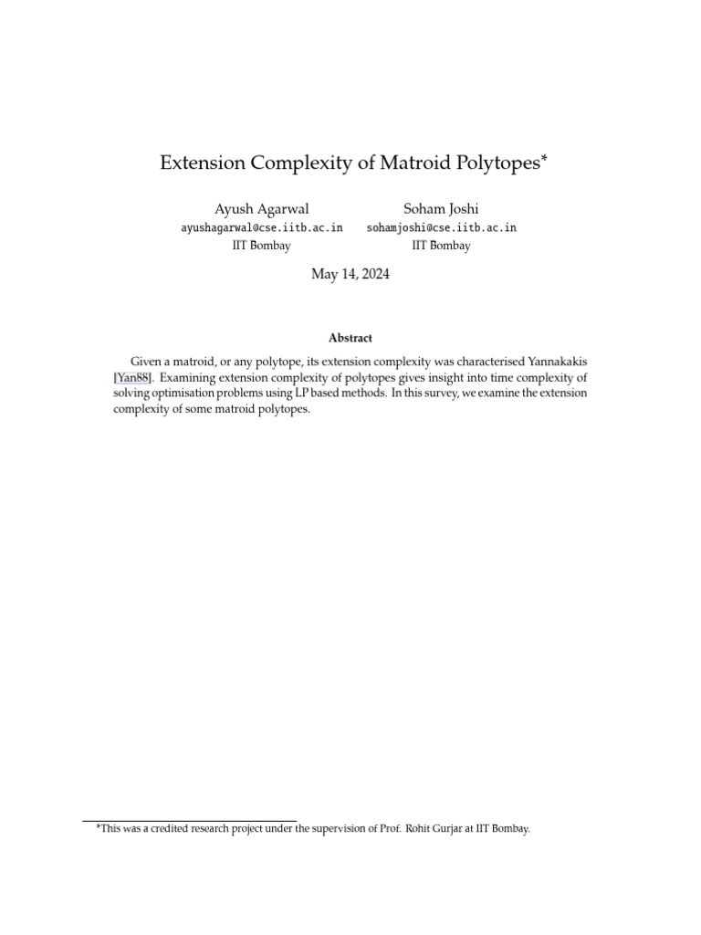 Matroid Extension Survey 2 | PDF | Matrix (Mathematics) | Linear Programming