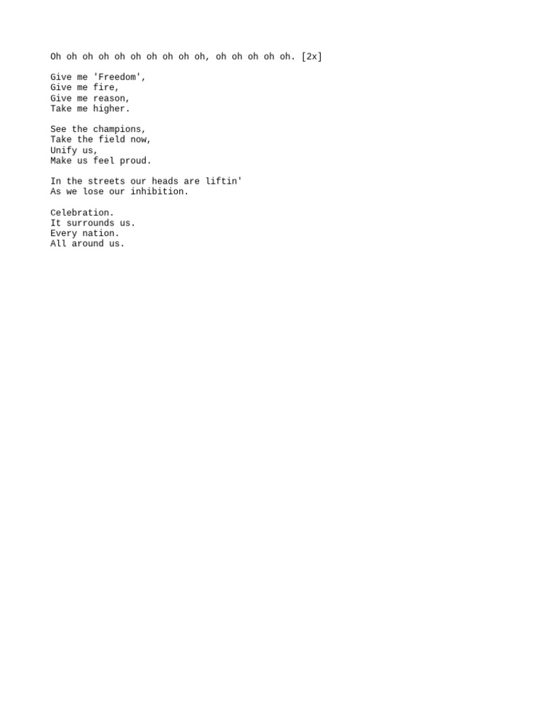 Waving Flag Lyrics Overview | PDF