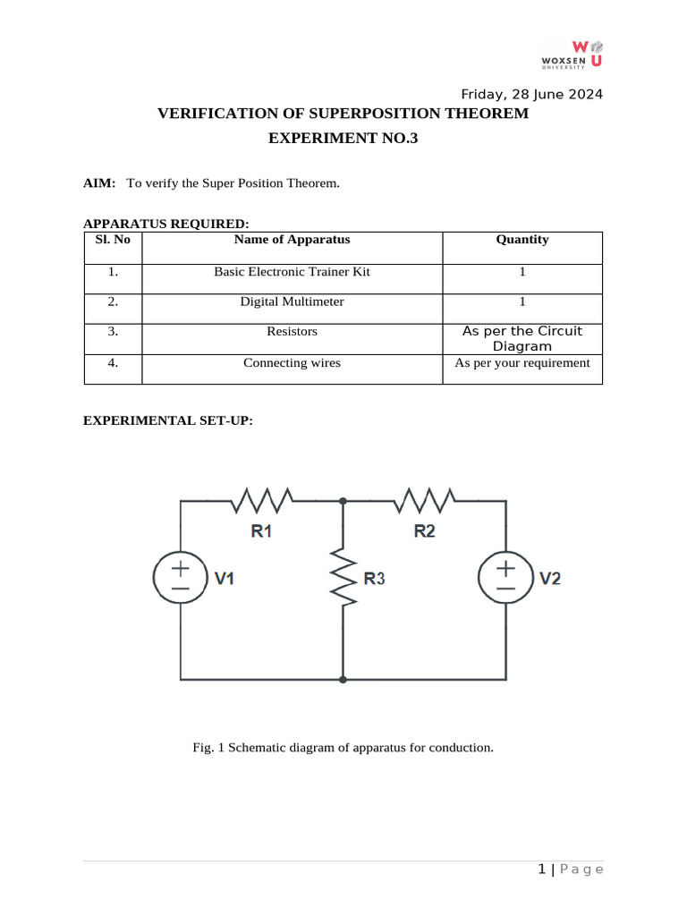 Superposition Theorem Experiment Guide | PDF | Electrical Network | Voltage