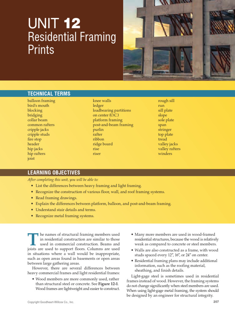 Unit12 | PDF | Framing (Construction) | Carpentry