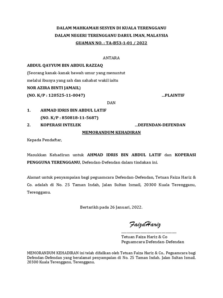 memorandum kehadiran STDC | PDF