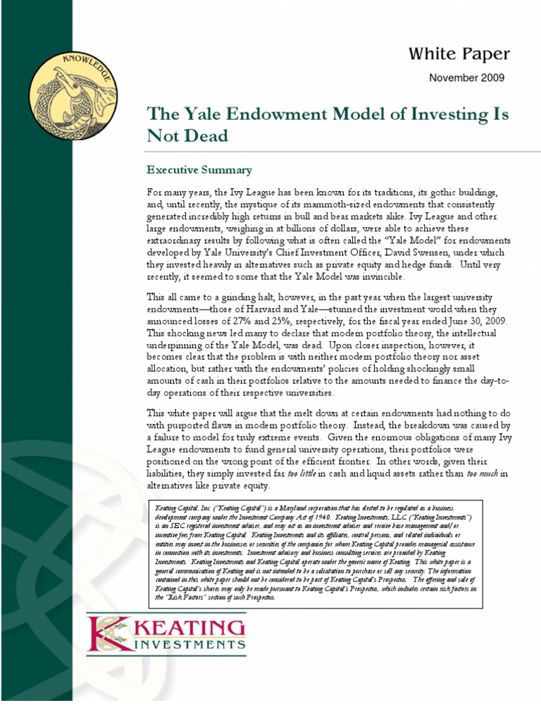 The Yale Endowment Model of Investing Is Not Dead | PDF ...
