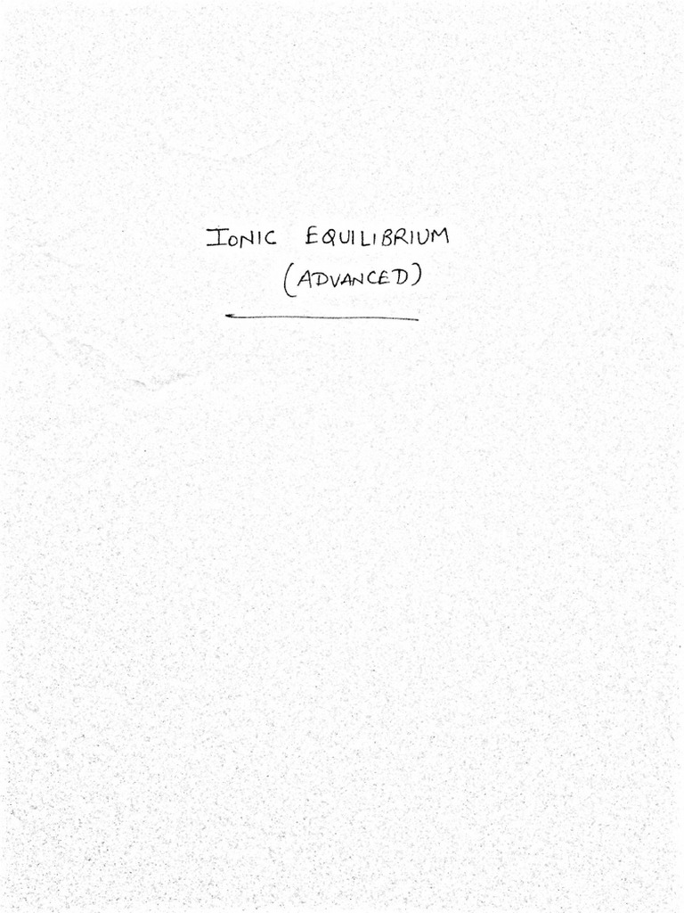 Ionic Equilibrium (Advanced) Solutions Ex2 & Ex3 | PDF