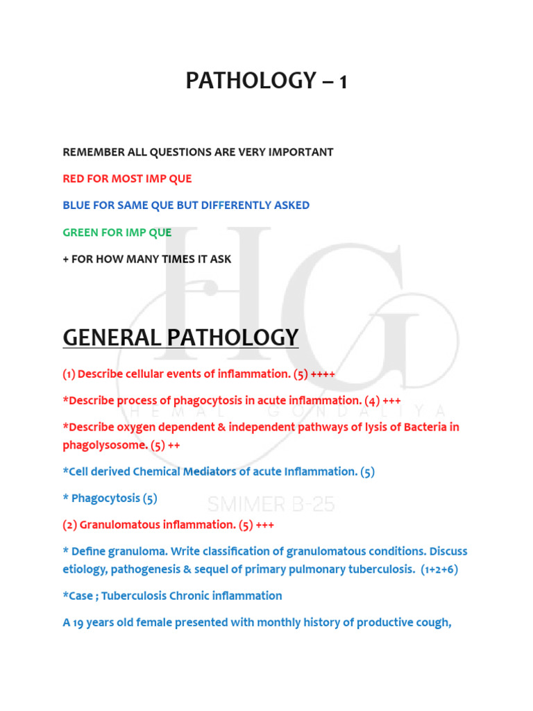 Pathology Study Guide: Key Concepts | PDF | Neoplasms | Shock (Circulatory)