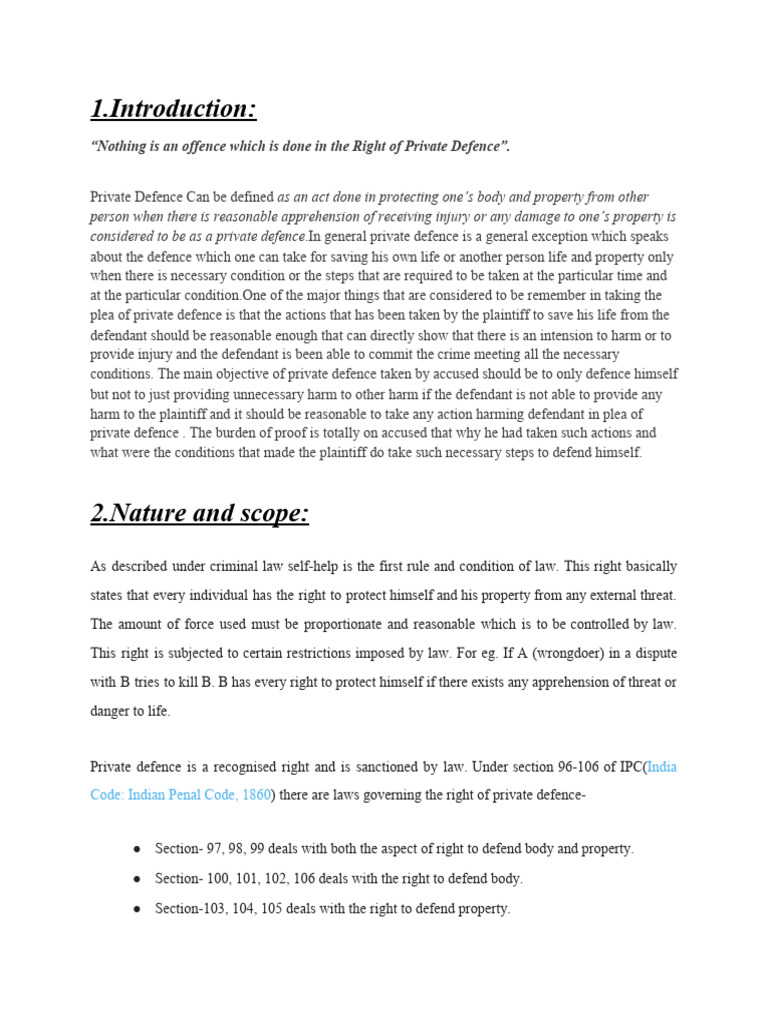 Understanding Private Defence Rights | PDF | Common Law | Justice
