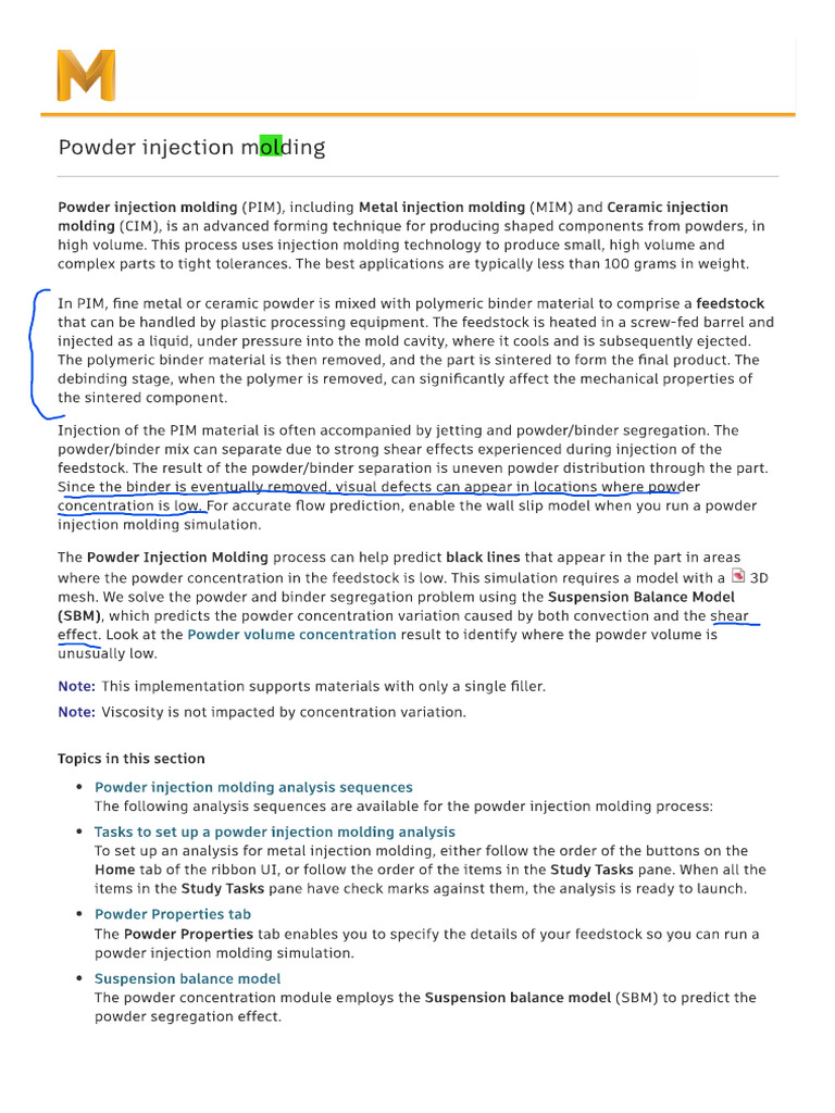 Moldflow Insight 2019 Help - Powder Injection Molding - Autodesk | PDF ...