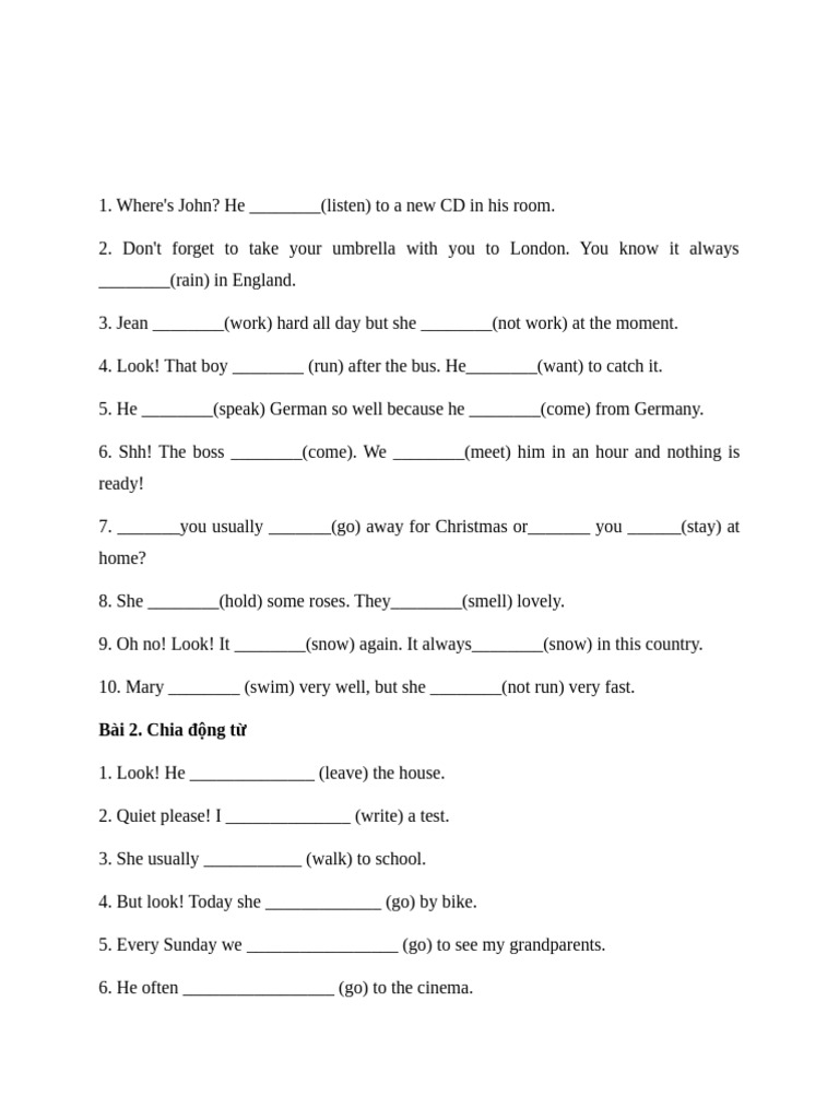 Bài tập hỗn hợp HTĐ và HTTD (2) | PDF