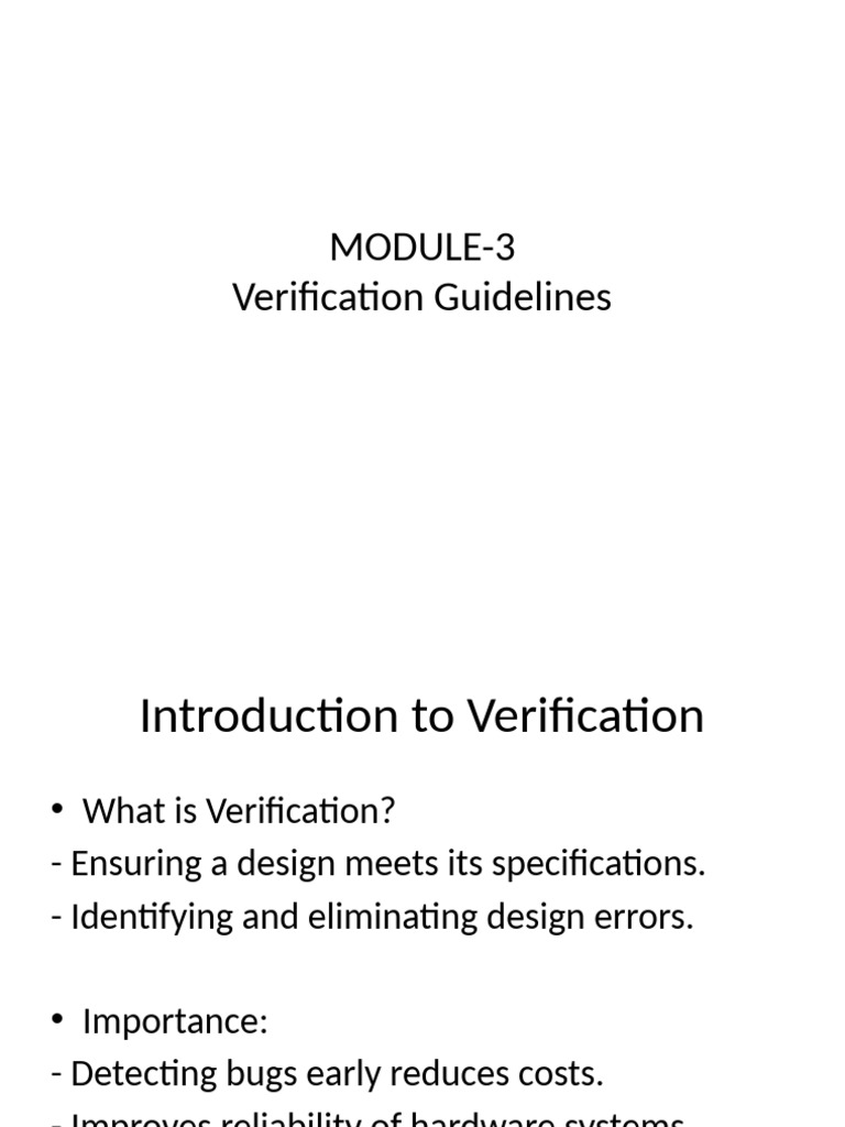 Verification Guidelines | PDF | Software Testing | Formal Verification