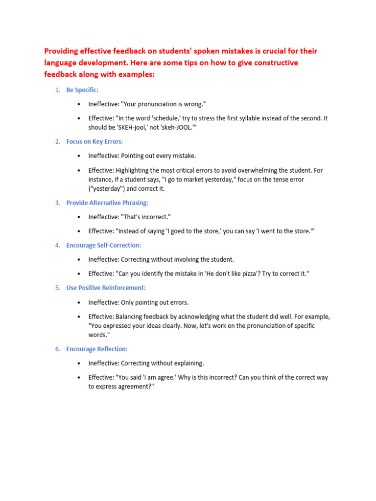 Effective Feedback | PDF | Stress (Linguistics) | Human Communication