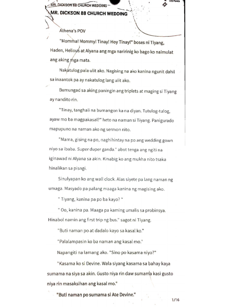 Mr Dickson's hidden wife kabanata 88 Novelhill | PDF